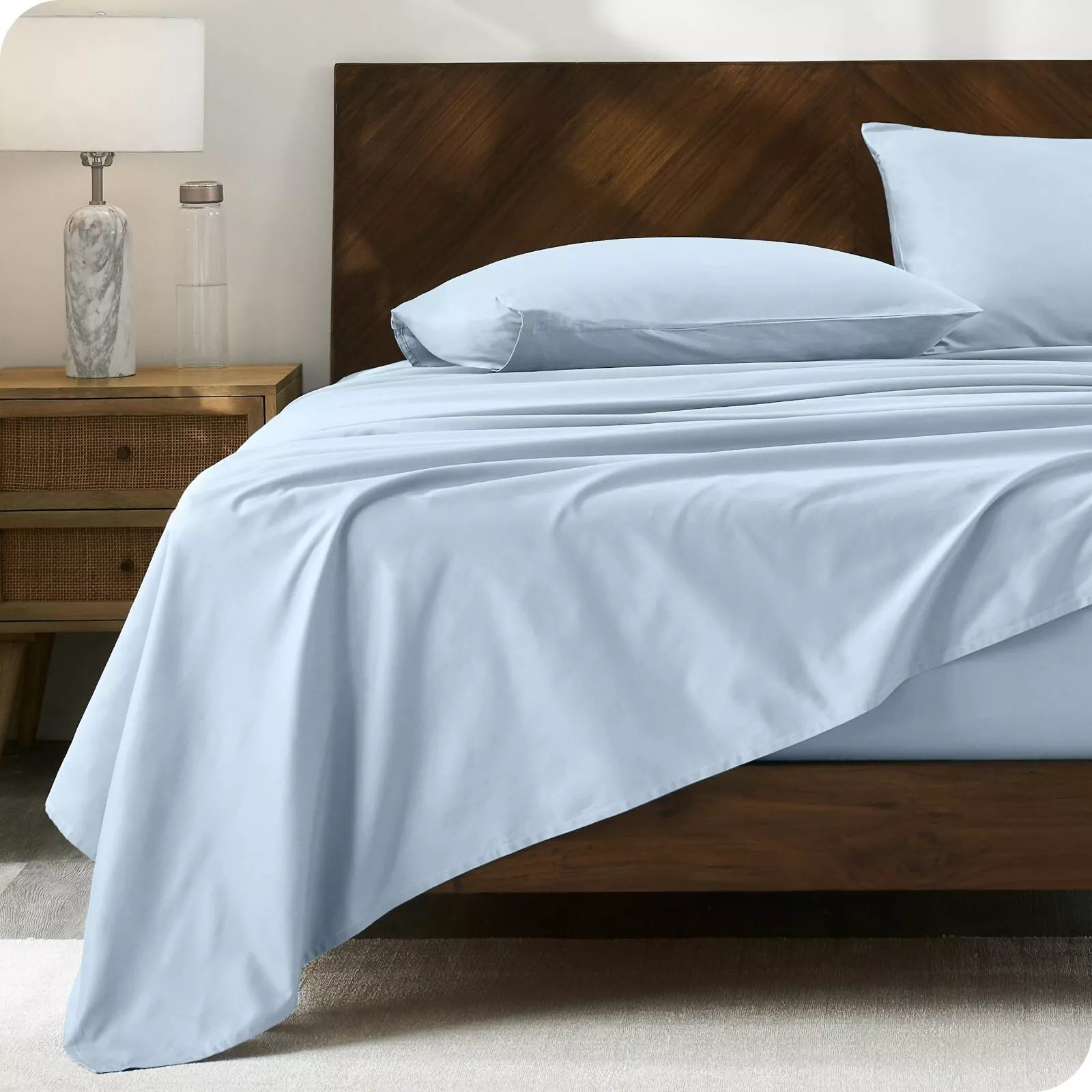 100% Organic Cotton Percale Sheet Set - 300 Thread Count - Lightweight ...