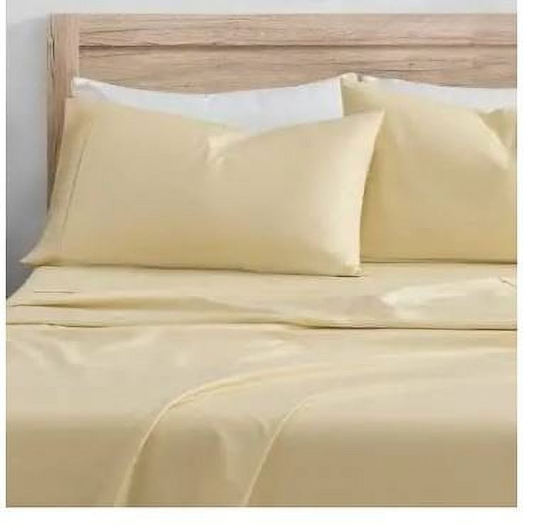 100% Organic Cotton Solid King Sheet Set - Kindlier - Butter Color ...