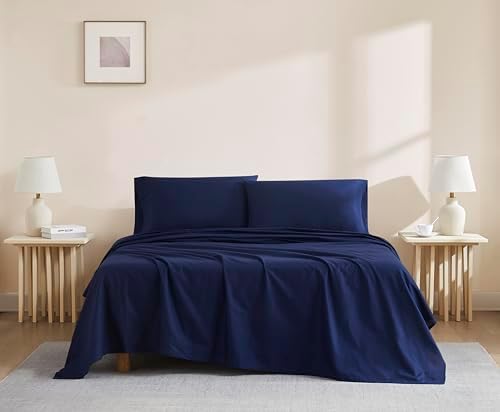 100% Organic Cotton Twin Sheet 3 Pcs Set, Cotton Sheets with 16” Deep ...