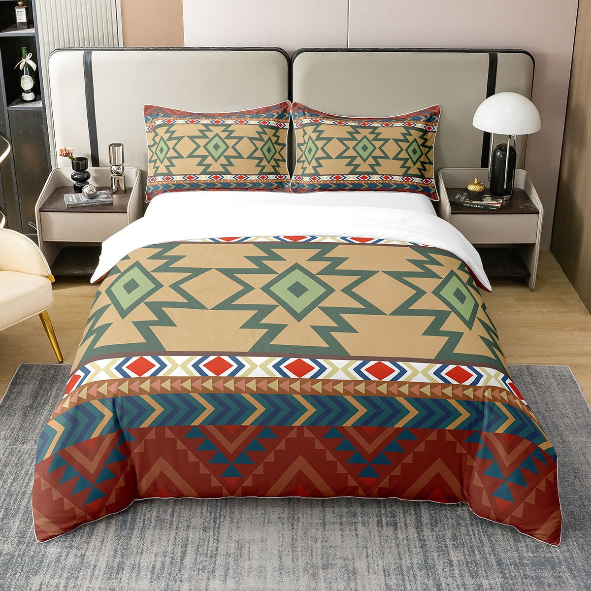 100% Organic Cotton Western Bedding Set King Aztec Duvet Cover Rustic ...