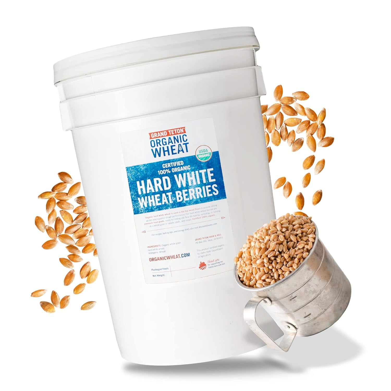 100% Organic Hard White Wheat Berries | USGrown Wheat Berries Bulk ...