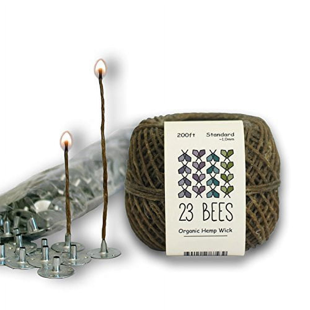 100% Organic Hemp Candle Wick 1.0mm Standard + Wick Sustainer Tabs ...