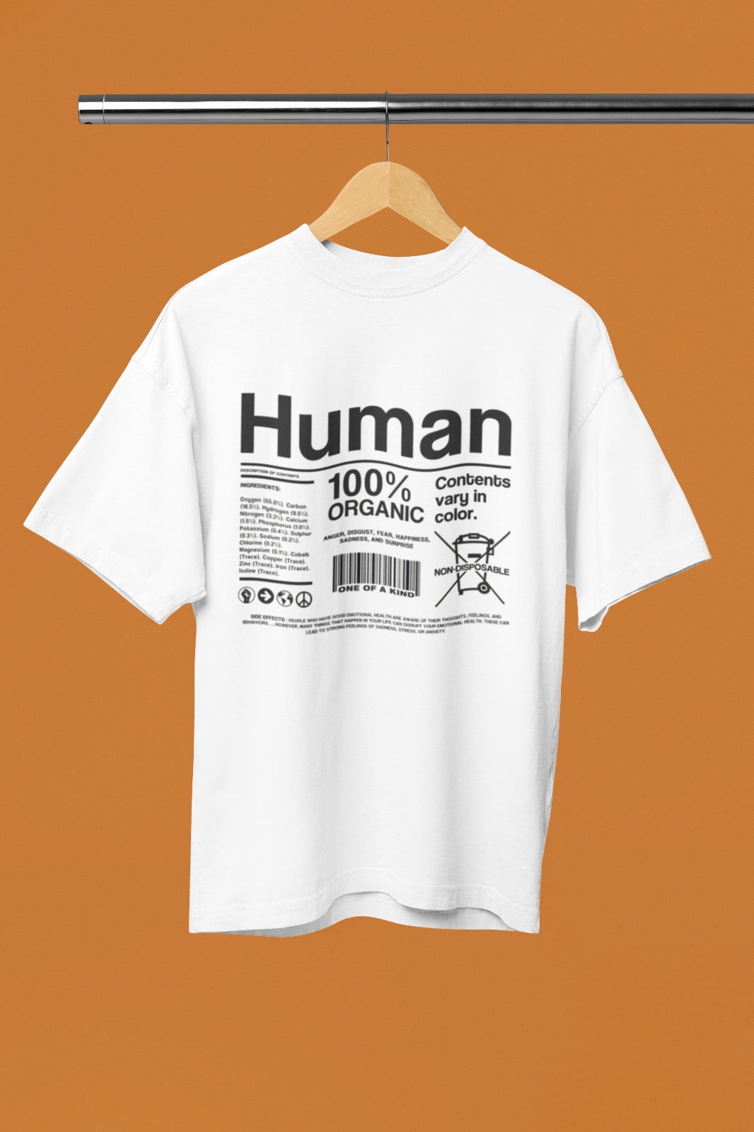 100% Organic Human Label Tee – Embrace Your Nature - Walmart.com