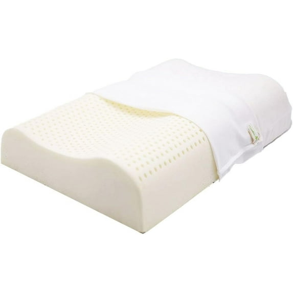 100% Organic Latex Contour Pillow for Neck Pain |Standard Size, High ...