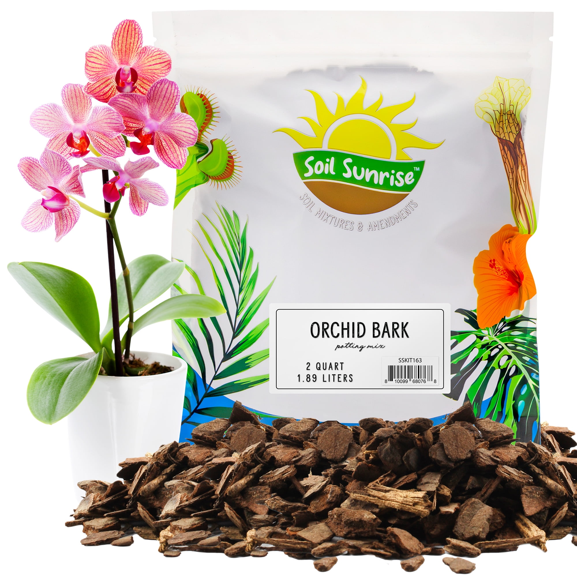 100% Organic Orchid Potting Bark (2 Quarts), All-Natural USA-Sourced ...