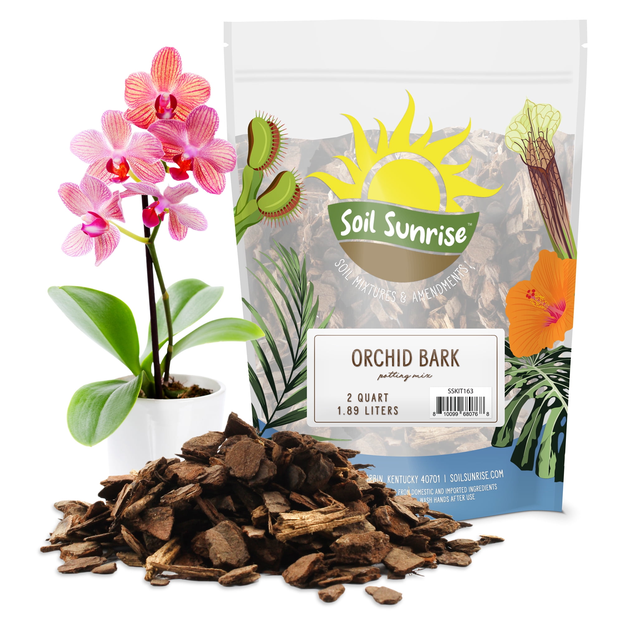 100% Organic Orchid Potting Bark (2 Quarts), All-Natural USA-Sourced ...