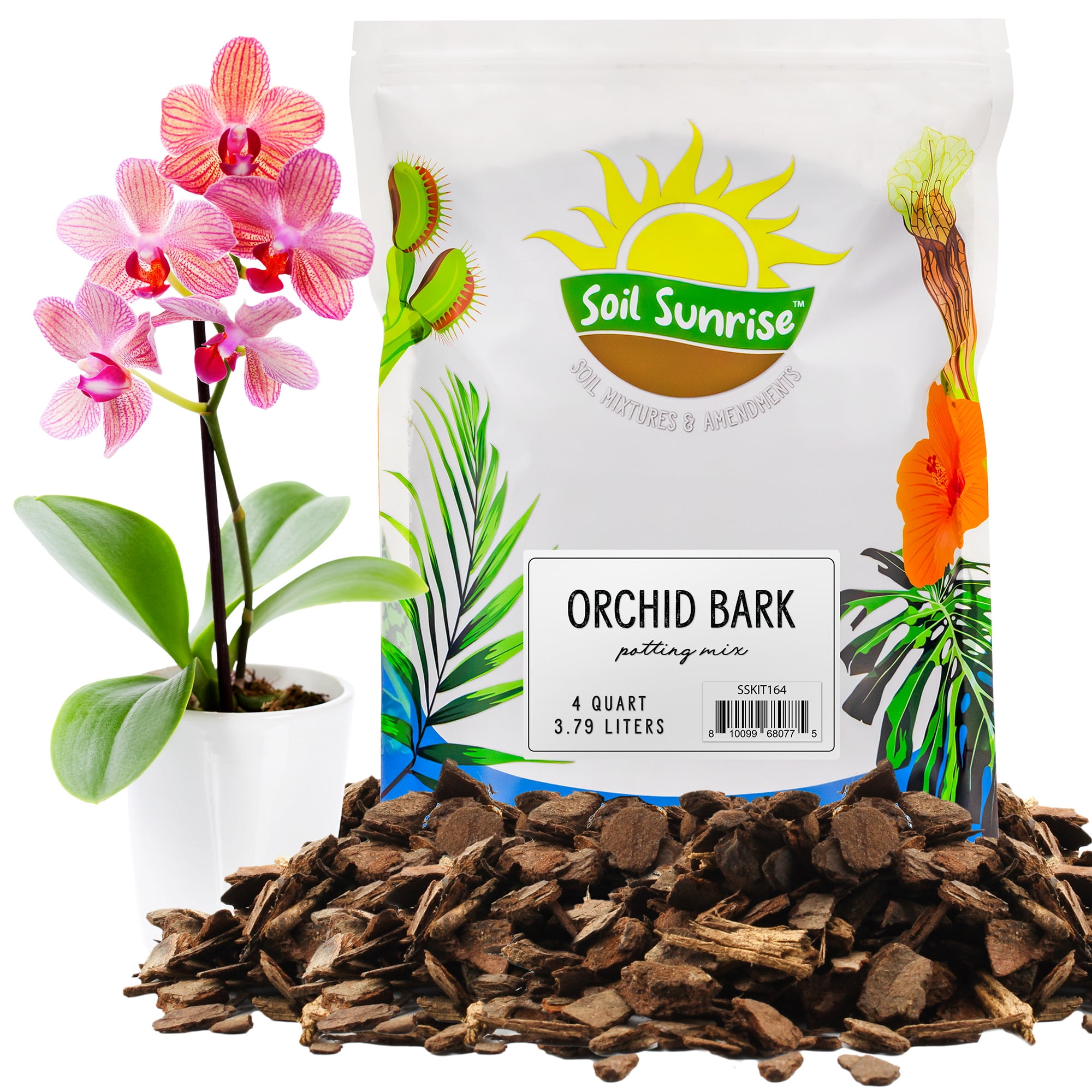 Soil Sunrise Organic Orchid Potting Bark, Pine Bark Planting Substrate ...