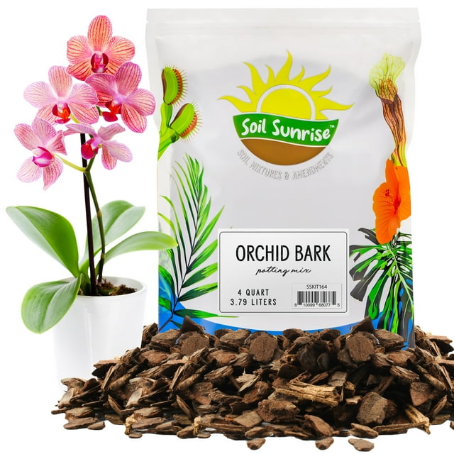 Soil Sunrise Organic Orchid Potting Bark, Pine Bark Planting Substrate ...