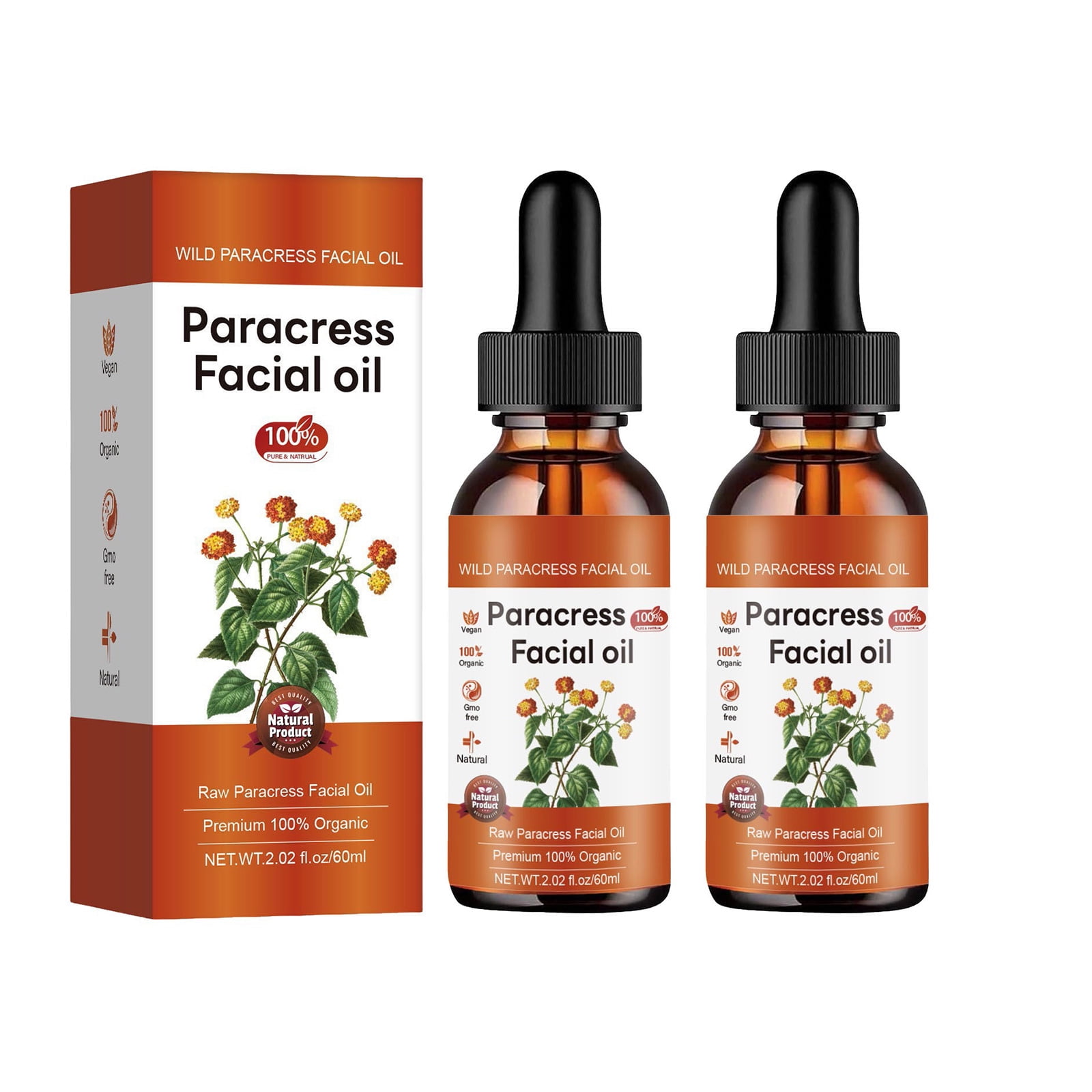 100% Organic Paracress Facial Oil - Anti-Aging Serum for Reduction ...