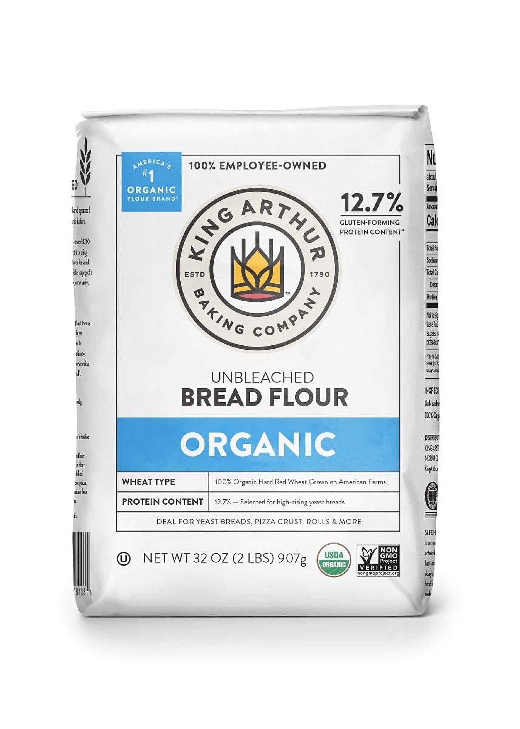 100% Organic Unbleached Bread Flour, Non-GMO Project Verified, No ...