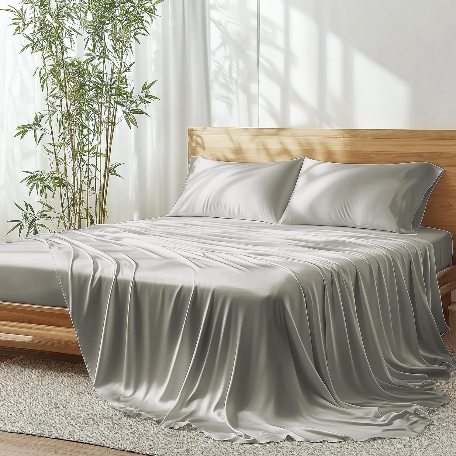 100% Organic Viscose from Bamboo Sheets Twin Size Set - Ultra Soft ...