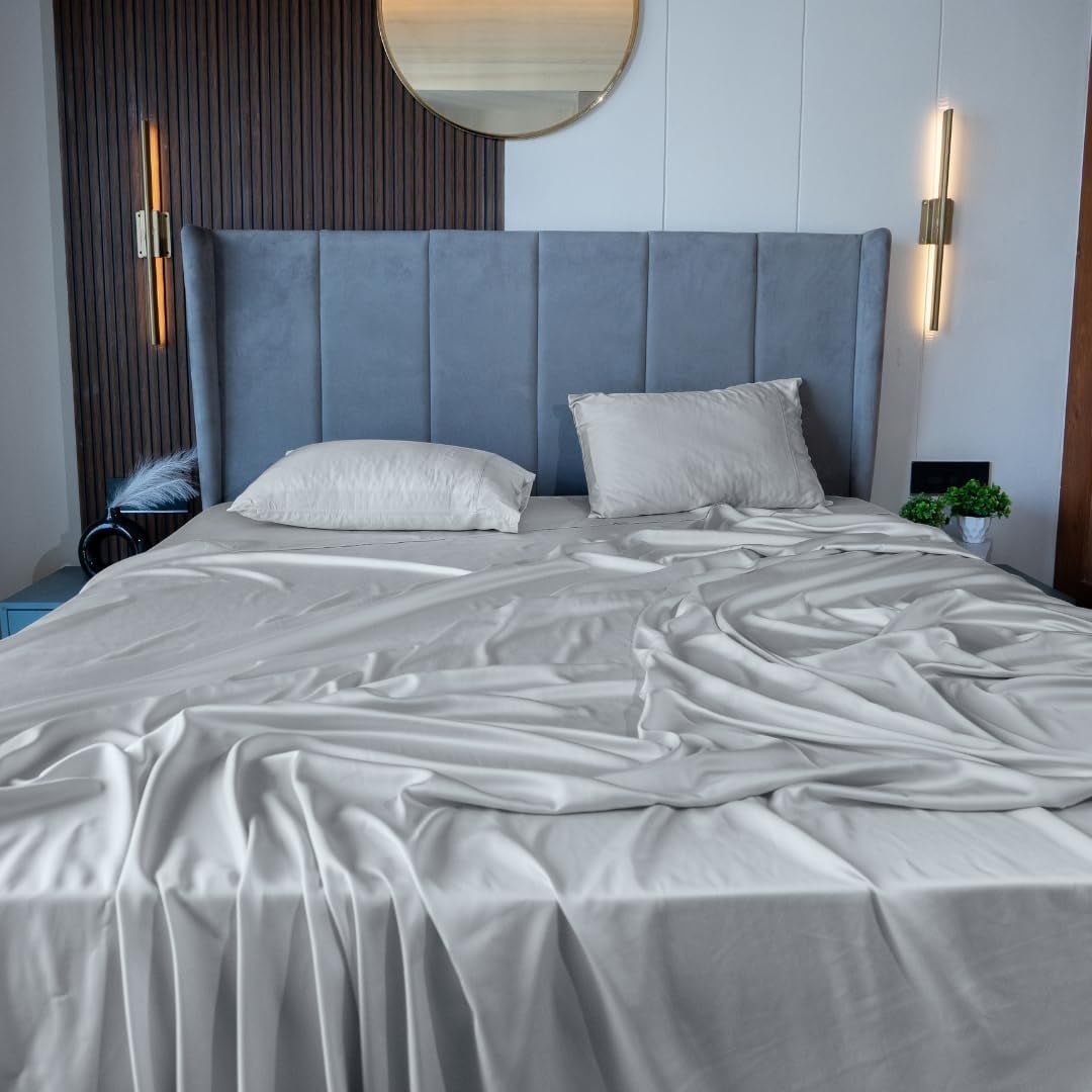 100% Organic Viscose Derived from Bamboo Queen Bed Sheet Set ...