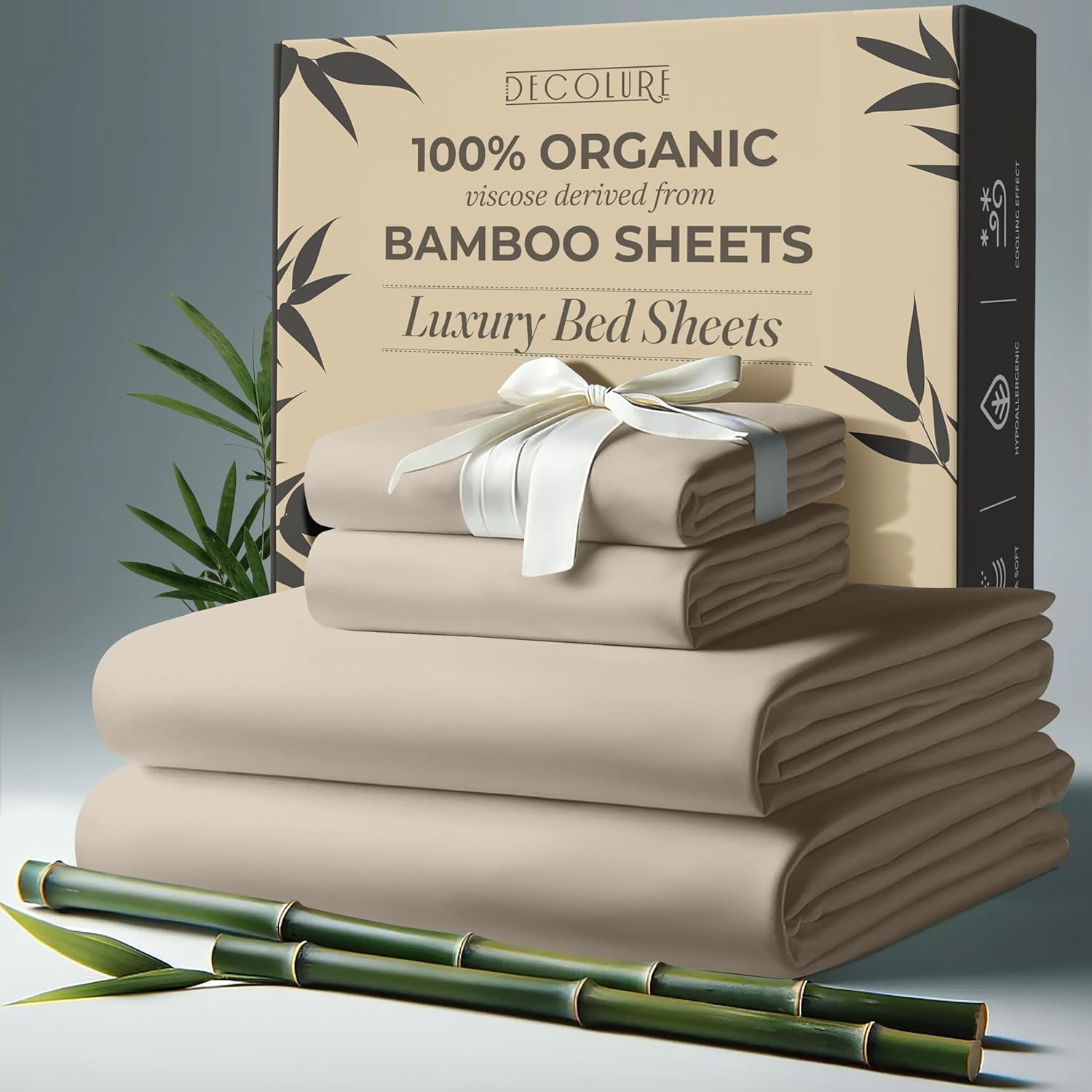 100% Organic Viscose Derived From Bamboo Sheets King Size 4Pcs - Ultra ...