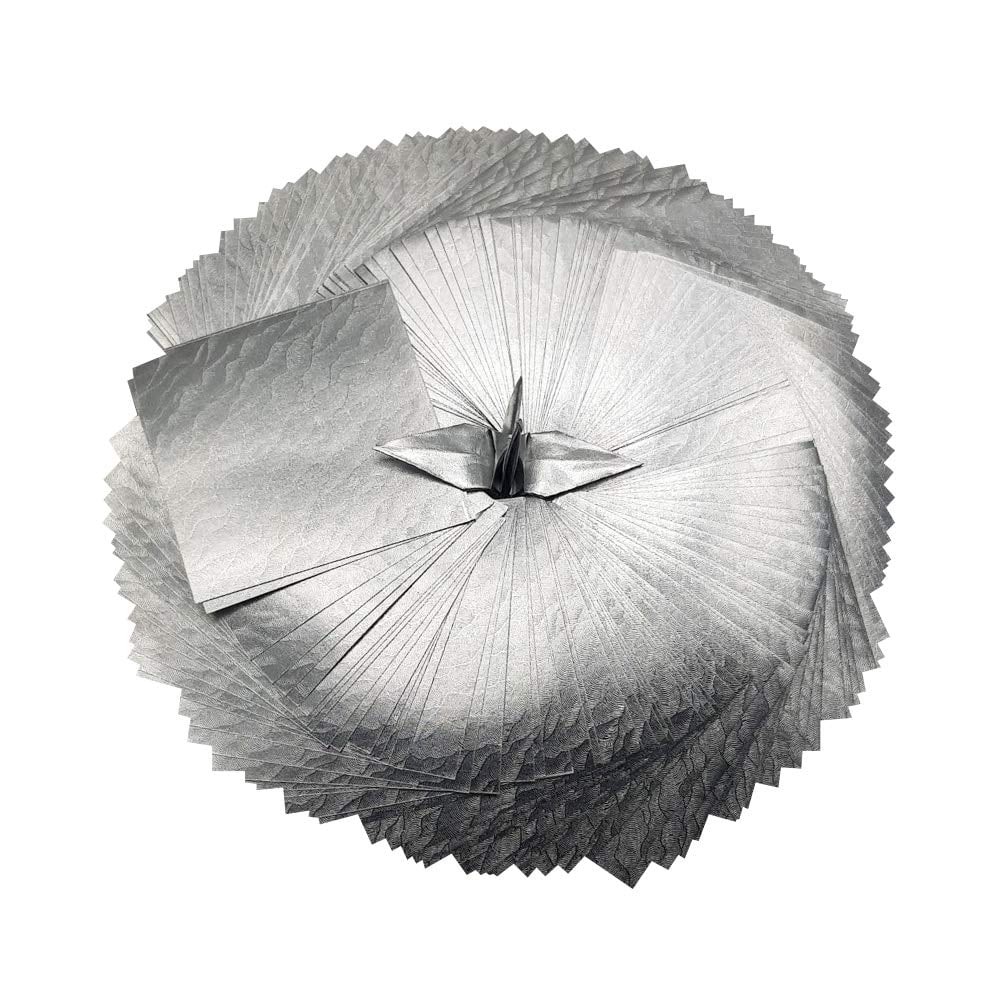 100 Origami Paper Sheets MMF7 Silver Paper Cloud Pattern 3x3 inches ...
