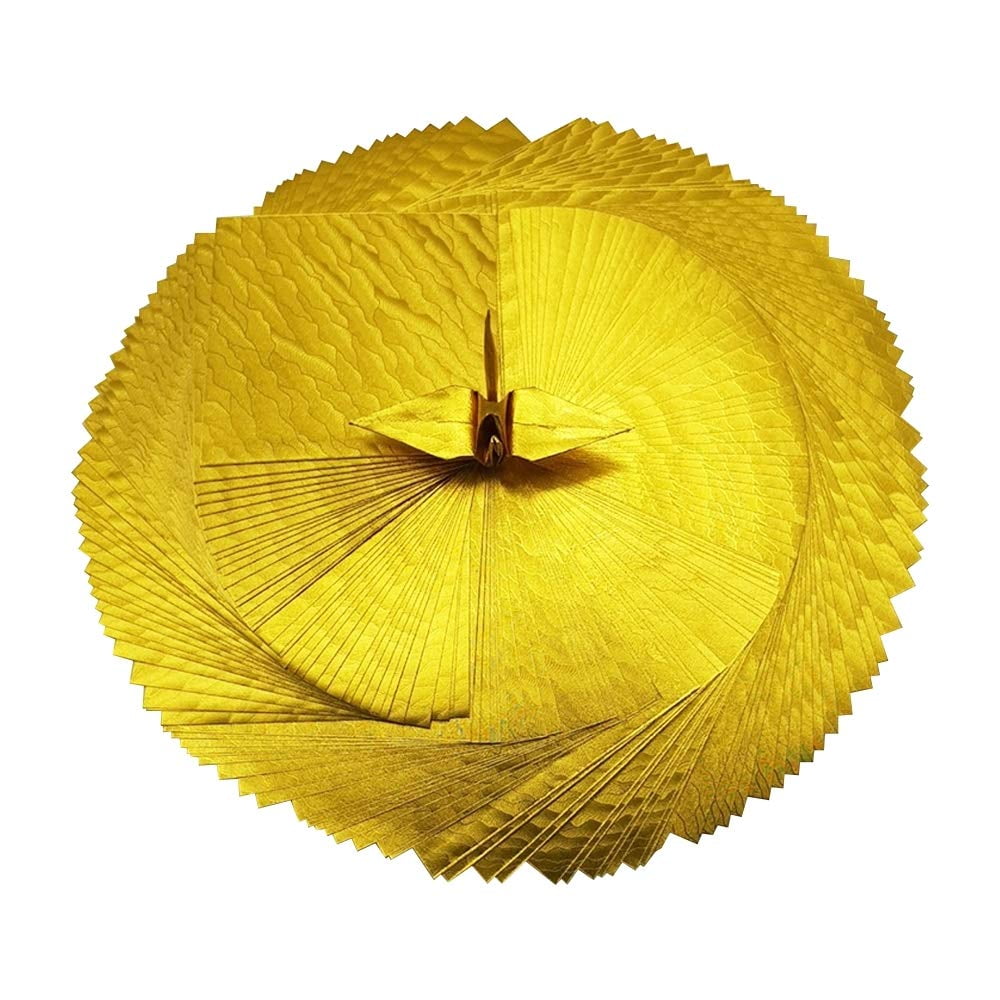 100 Origami paper sheets TSF6 paper pack Gold Origami paper cranes 6x6 ...