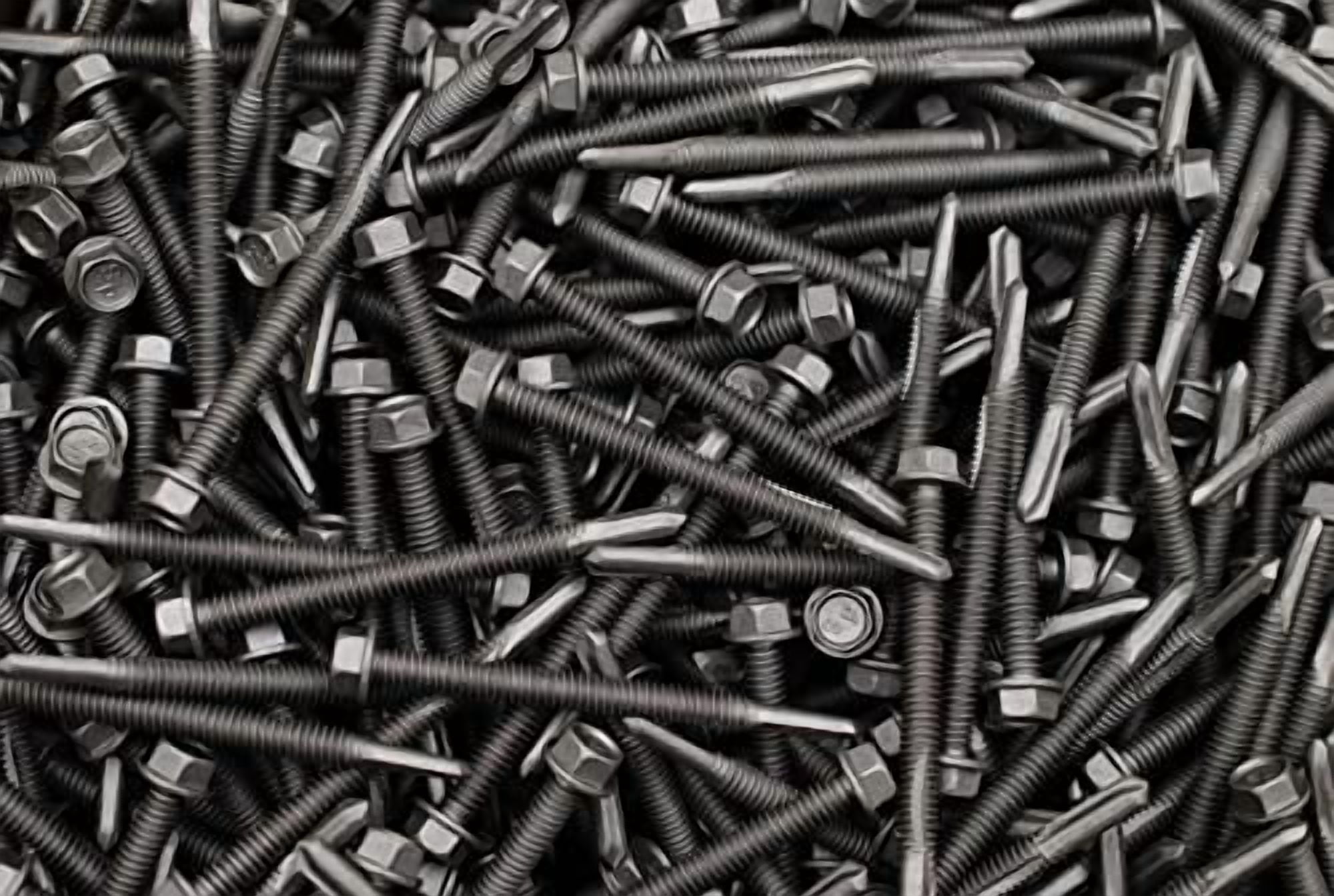 (100) Outdoor TEK 5 Hex Washer Head 1/4-20 x 3 Self-Drilling HD Steel Screw IHW$$Hardware ...