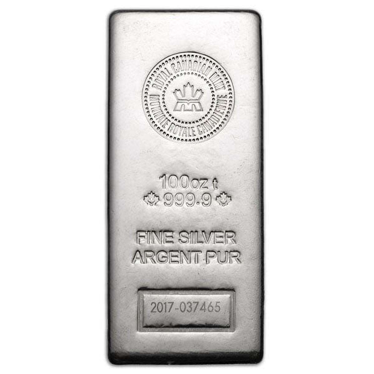 100 Oz Royal Canadian Mint Silver Bar - .9999 Silver (New Style ...
