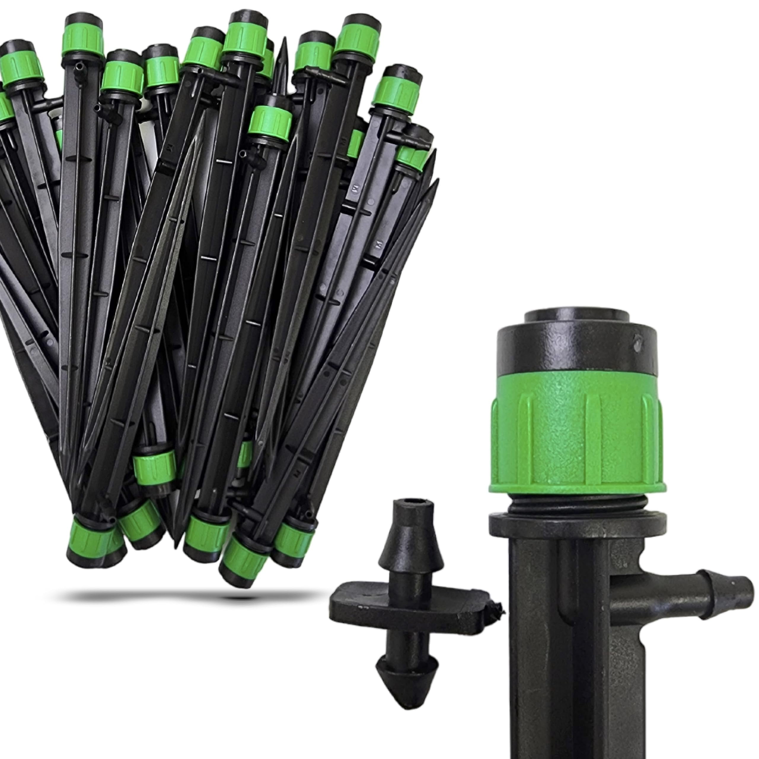 (100-PACK) - 1/4" Inch 360 Degree Drip Emitter On 6" Stake Sprayer ...