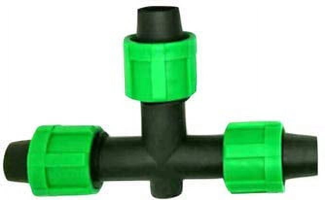 (100-PACK) Drip Irrigation Tubing Tee - 1/2" Universal 3-Way Perma ...