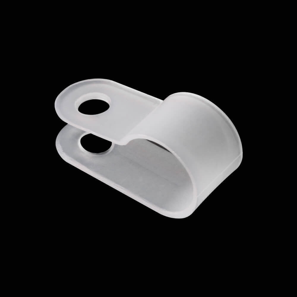 100 PACK R-Type Clip Cable Fastener Nylon White 3/8" Organizer Cord ...