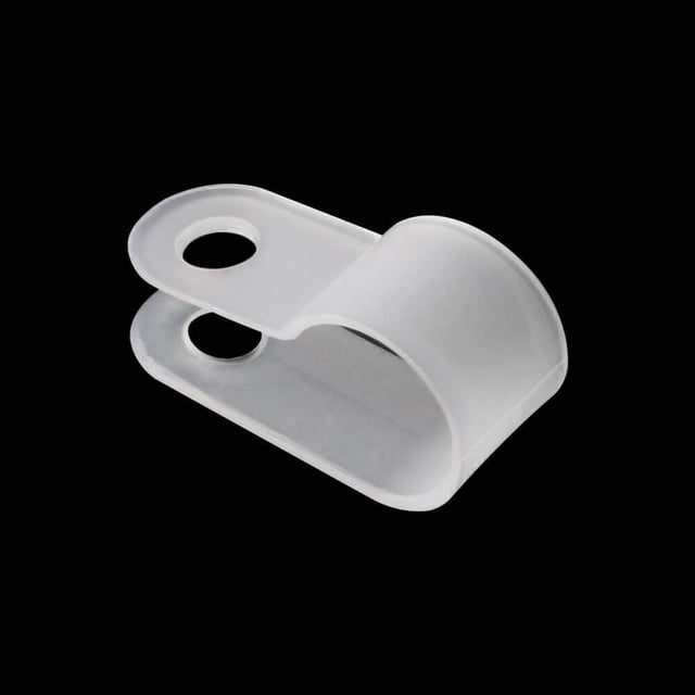 100 PACK R-Type Clip Cable Fastener Nylon White 3/8" Organizer Cord ...