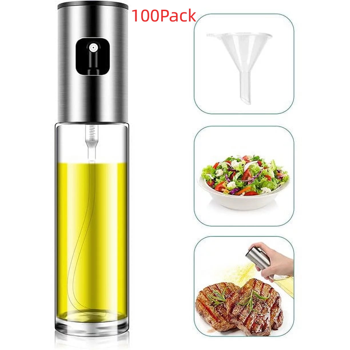 100 PC Hottest 100ml Oil Sprayer for Cooking, Olive Oil Sprayer Mister ...