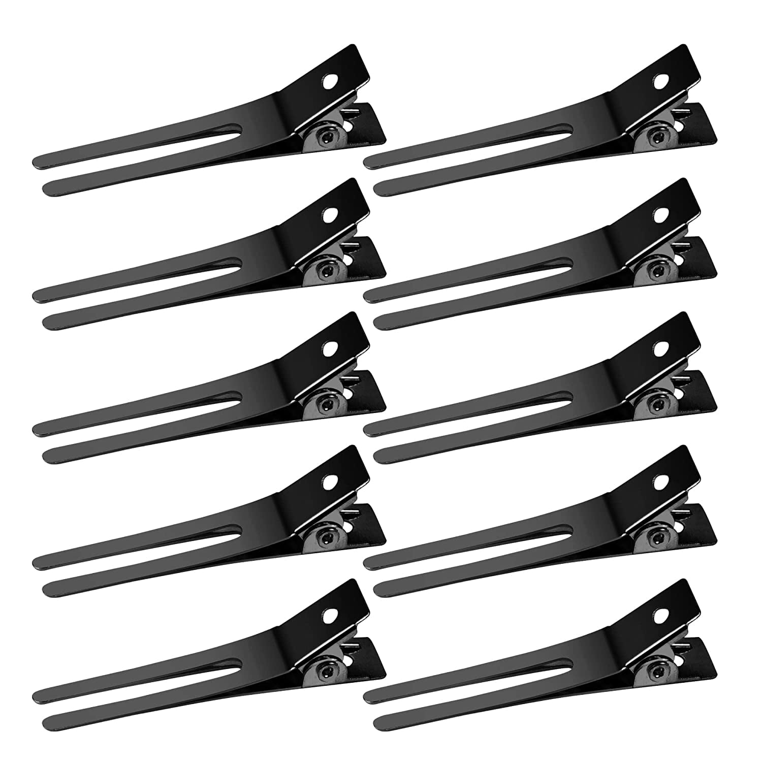 100 PCS 1.77" Double Prong Curl Clips Black Curl Pins Duckbill Section ...