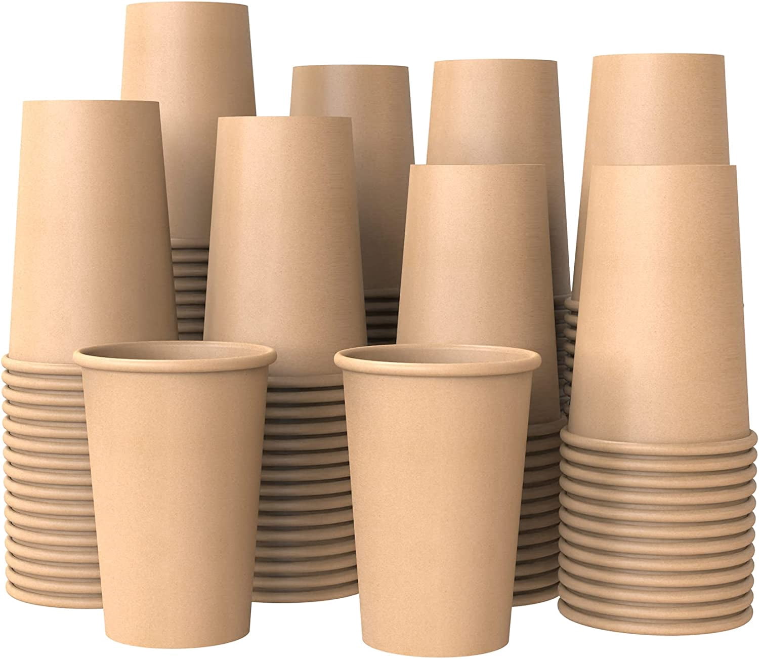 100 PCS 12 OZ Disposable Paper Cups, Coffee Cup, for Coffee Beverages ...