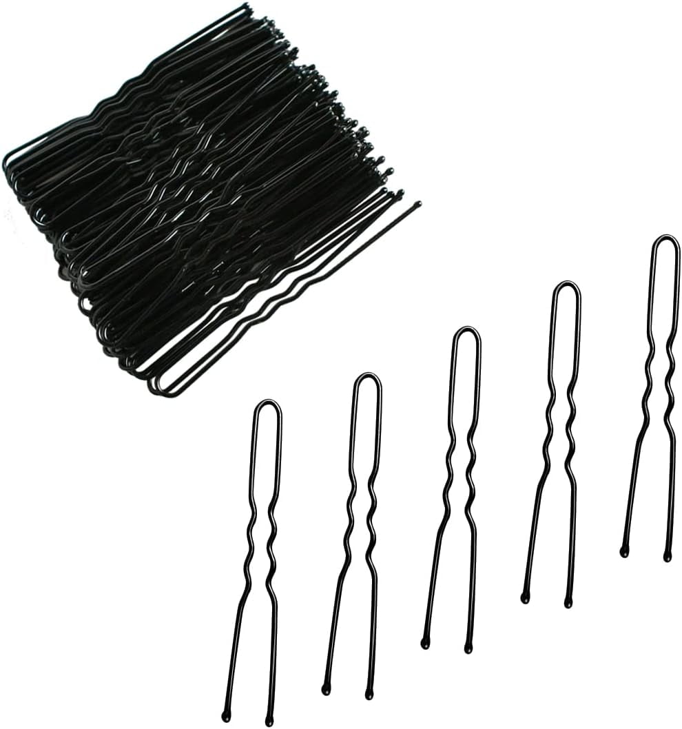 100 PCS 2.4 in Invisible Wave Hairgrip U Shaped Hair Pins Kit Large ...