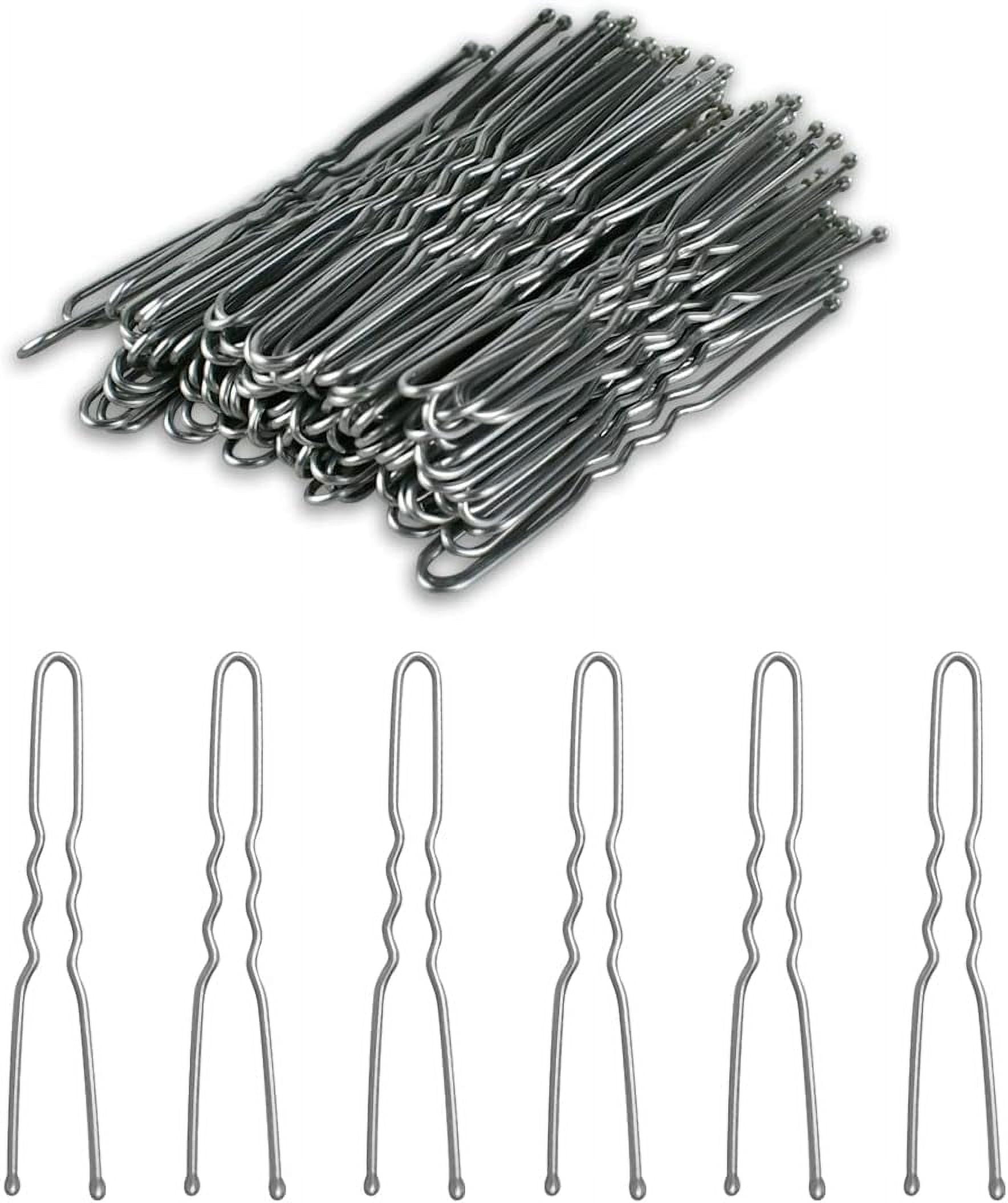 100 PCS 2.4 in Invisible Wave Hairgrip U Shaped Hair Pins Kit Large ...