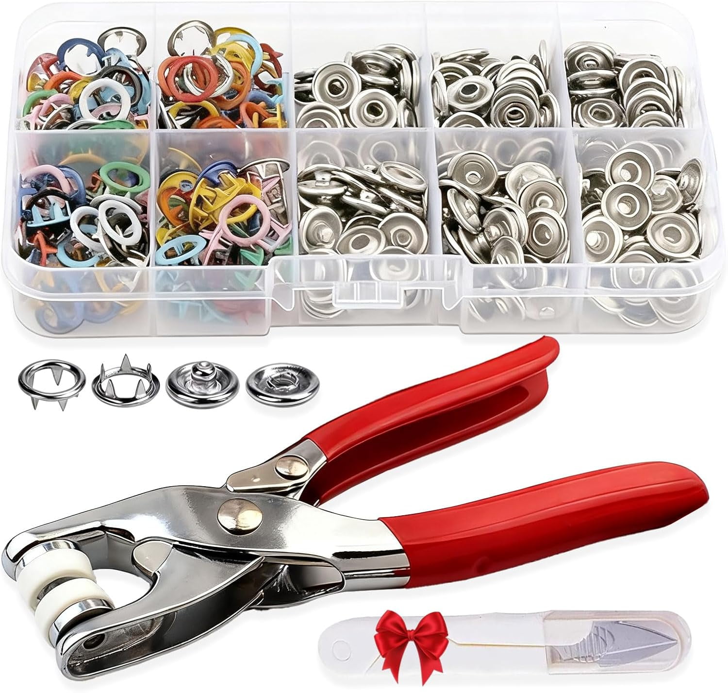 100 PCS 2026 Upgraded Invisible Colored Metal Buckle & Manual Pressure ...