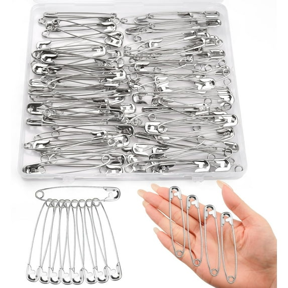 100 PCS 3 Inches Large Safety Pins for Clothes, Big Heavy Duty Safety ...