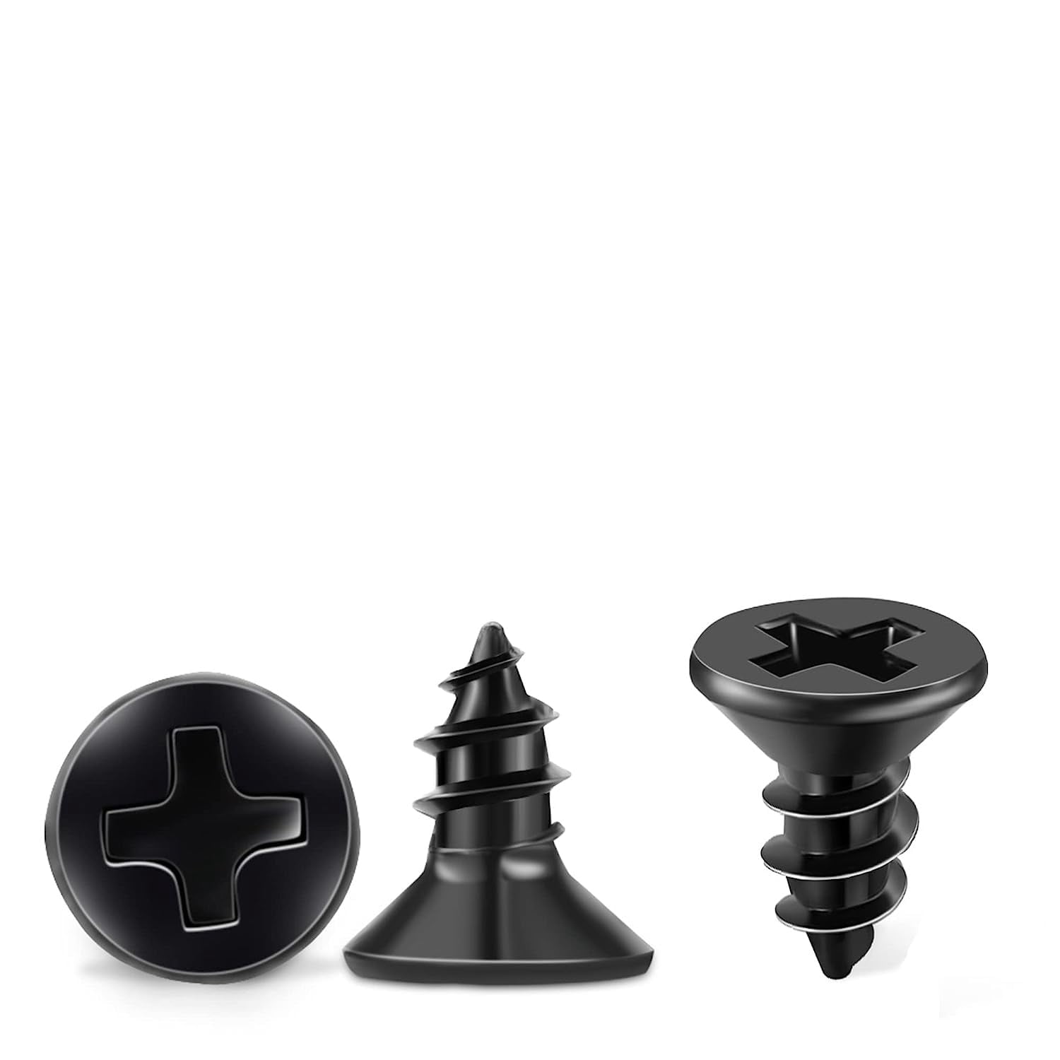 100 PCS #4 X 1/4 inch Stainless Steel 18-8 (A2) Wood Screws, Black ...