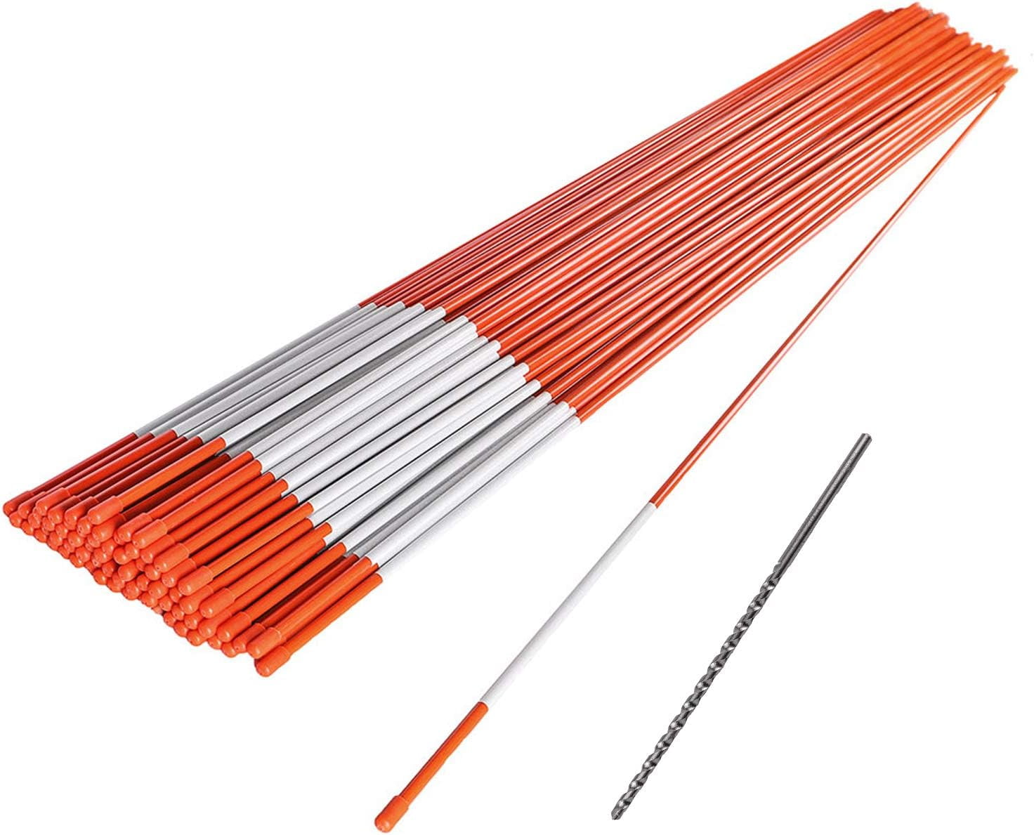 100 PCS 48 Inch Driveway Markers 5/16 Inch - with 12" Install Drill Bit ...