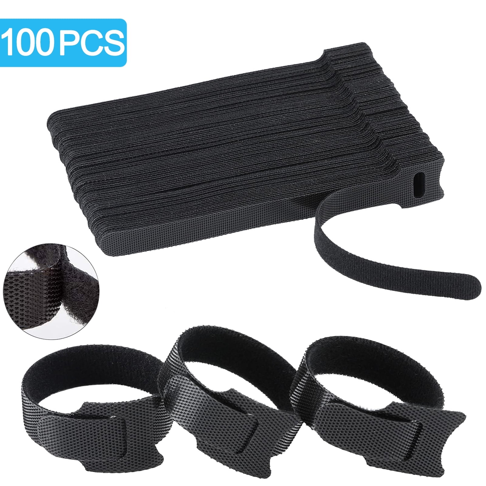 100 PCS 6 Inches Reusable Cable Ties，velcro straps，Cable Organizer，Wire ...