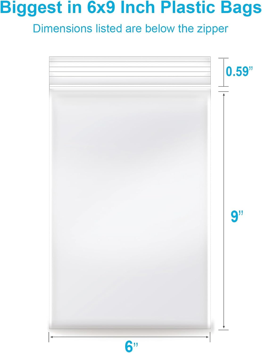 100 PCS 6"x9" Clear Reclosable Plastic 2-Mil Ziplock Bags Poly Jewelry ...