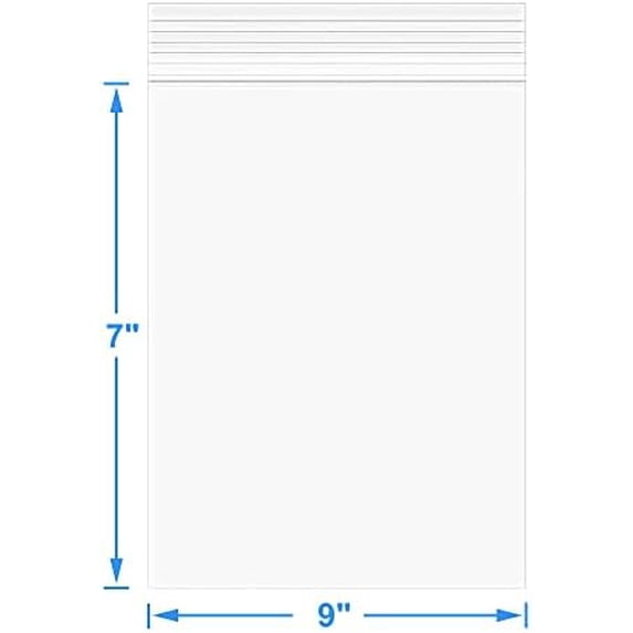100 PCS 7" x 9" Thick Clear Zip Poly Lock Plastic Bags Seal Reclosable ...