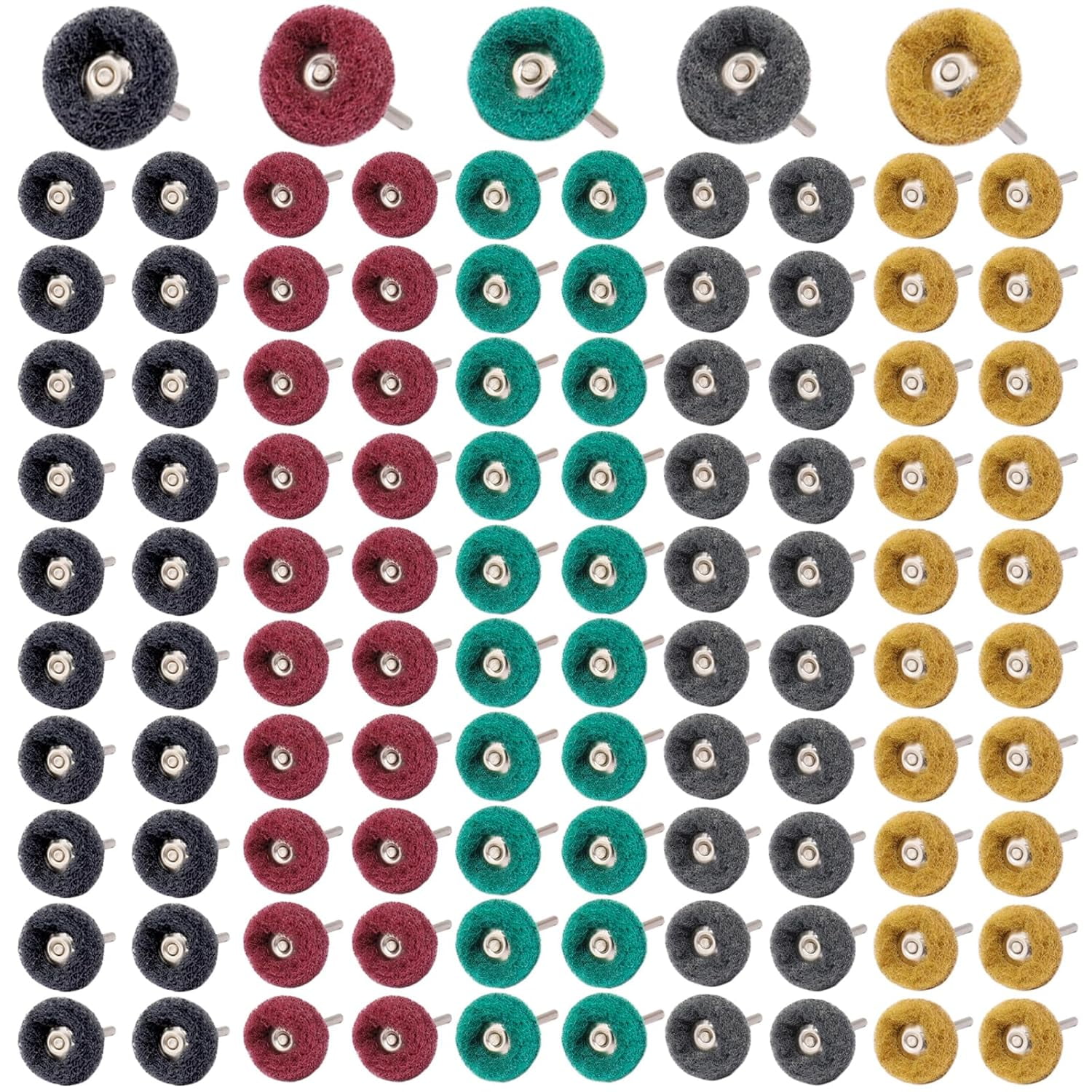 100 PCS Abrasive Buffing Wheels,1 inch Polishing Wheel Set for Proxxon ...
