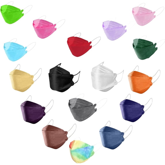 100 PCS Adults Disposable KF94 Face Masks, 4-Ply 3D Fish Type ...