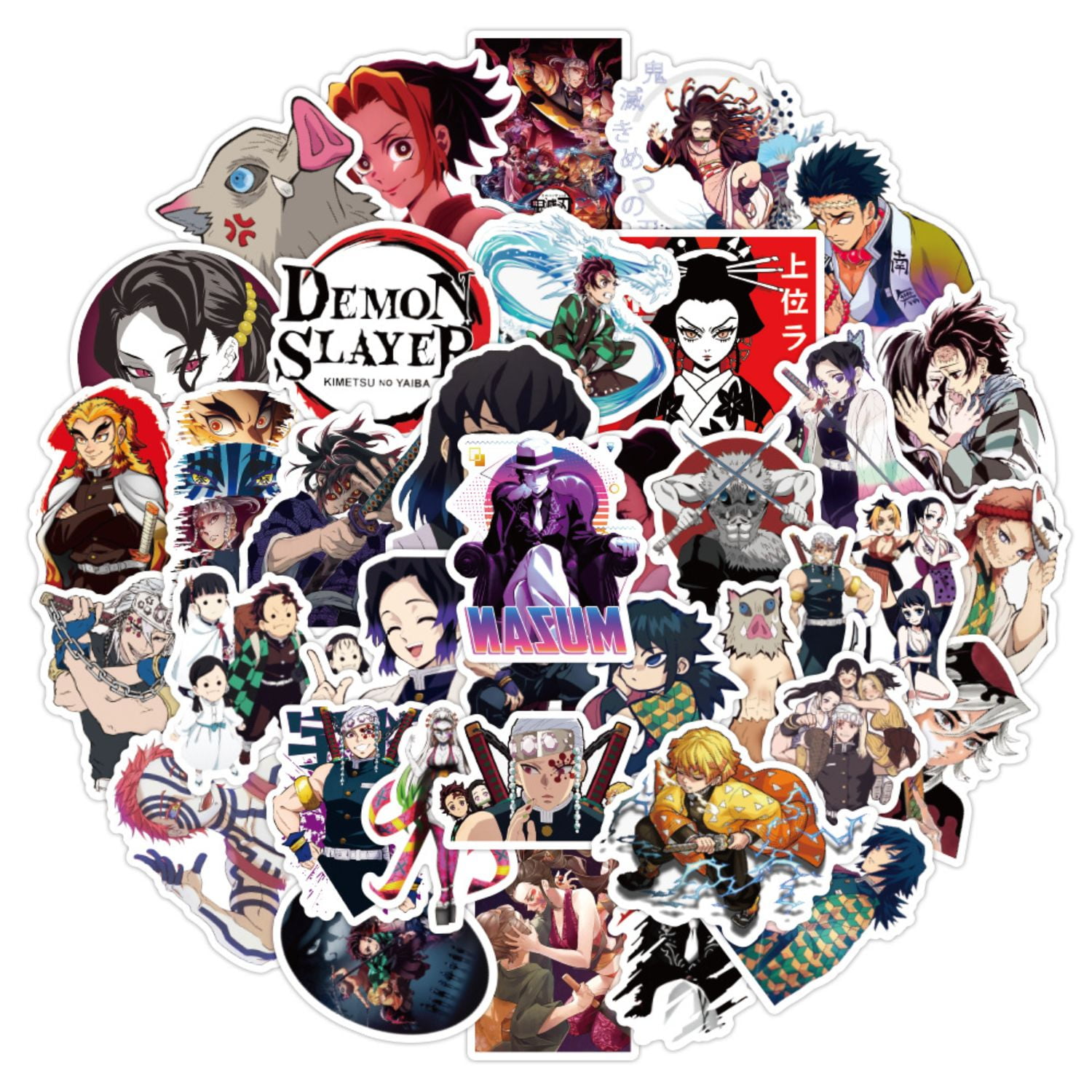 100 PCS Anime Demon Slyer Kimetsu no Yaiba Stickers Waterproof Decorate ...