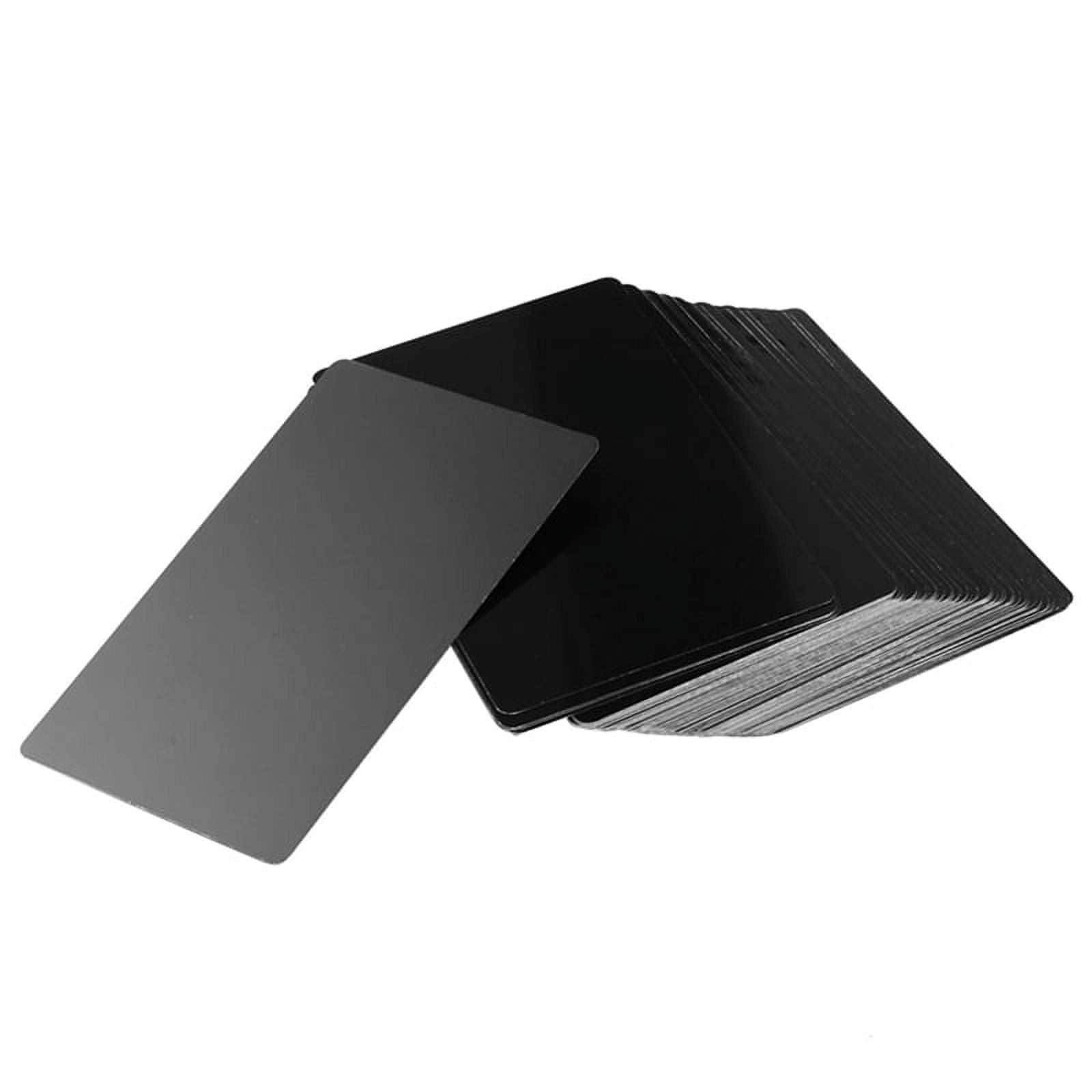 100 PCS Black Aluminum Alloy Card Engraving Metal Business Visit ...
