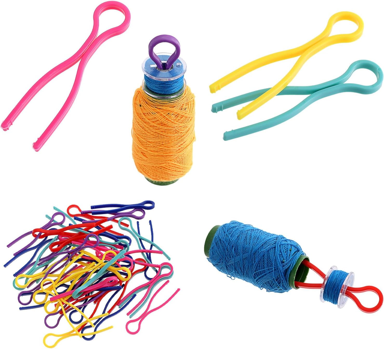 100 PCS Bobbin Thread Holders,Color Thread Clips Sewing Machine ...