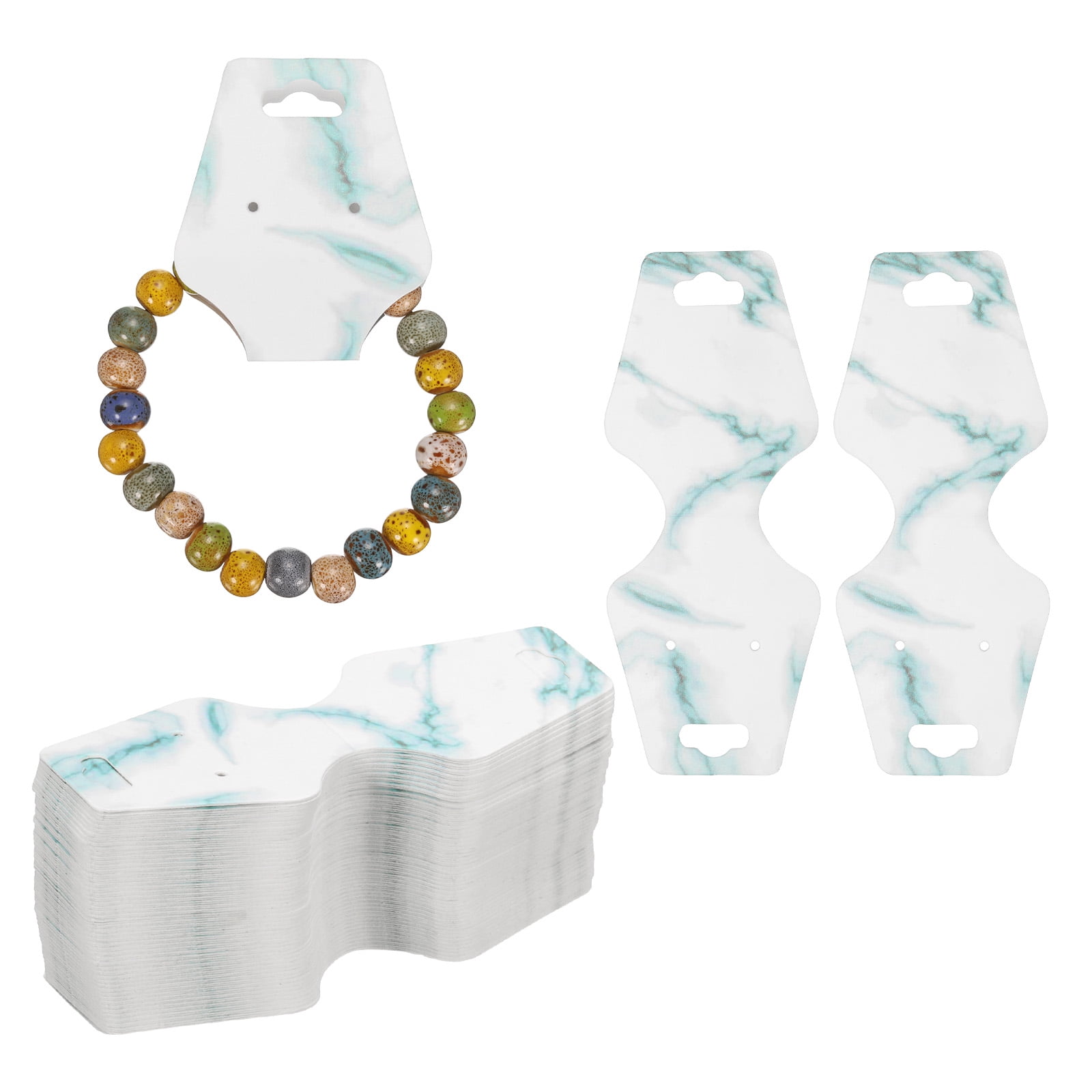 100 PCS Bracelet Display Cards, Jewelry Display Cards Marble Paper ...