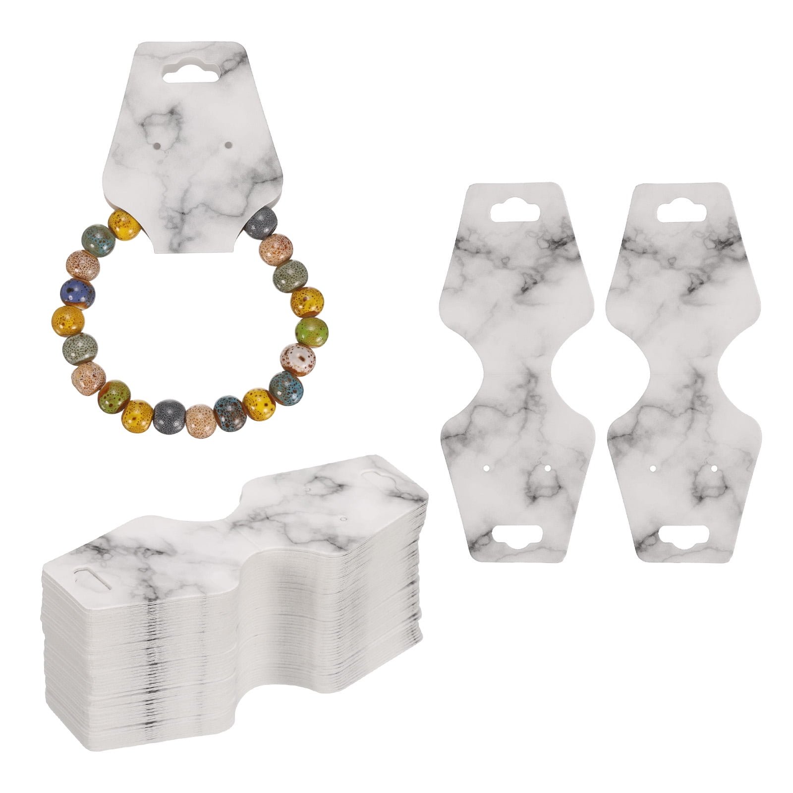 100 PCS Bracelet Display Cards, Jewelry Display Cards Marble Paper ...
