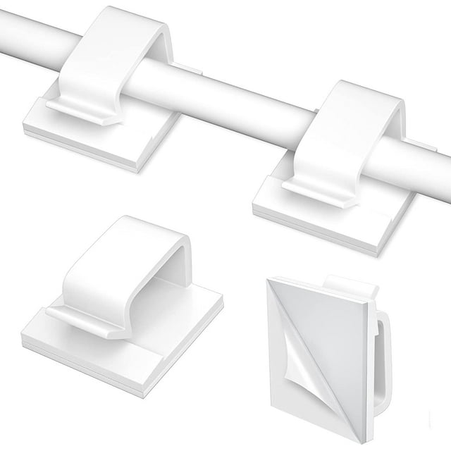 100 PCS Cable Clips, White Adhesive Wire Cord, Strong Cable Management ...