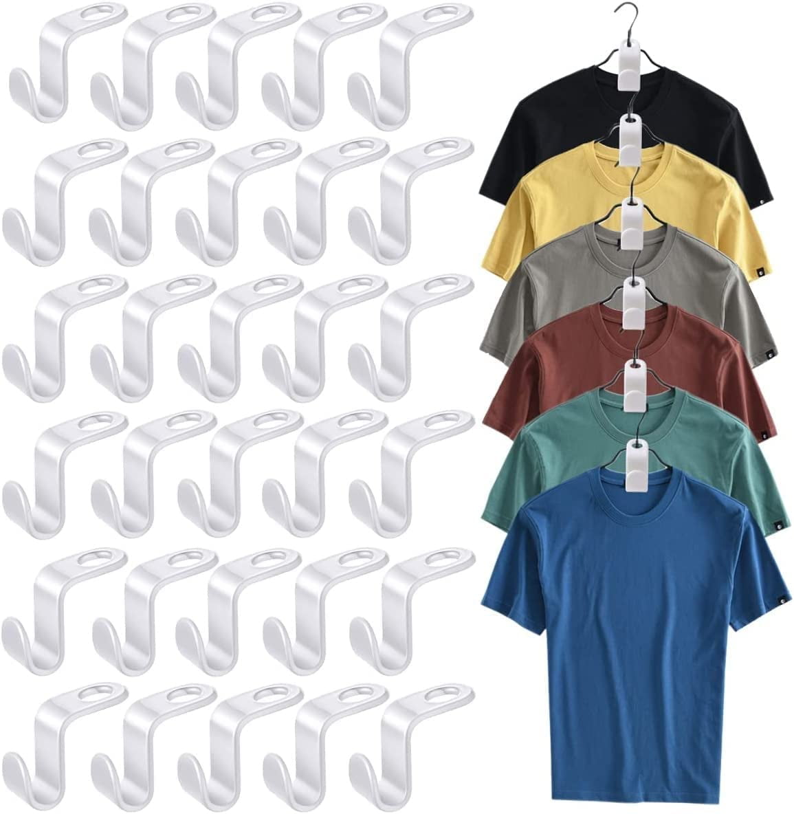 100 PCS Cascading Clothes Hooks, Cascade Hangers to Create Up to 3X ...