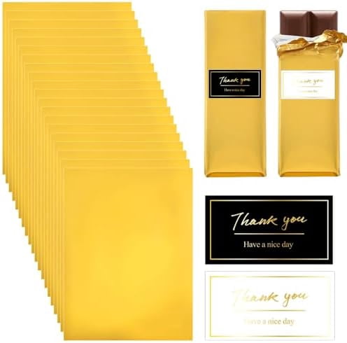 100 PCS Chocolate Bar Foil Wrappers, 11 x 7.9 Inch Aluminum Foil Candy ...