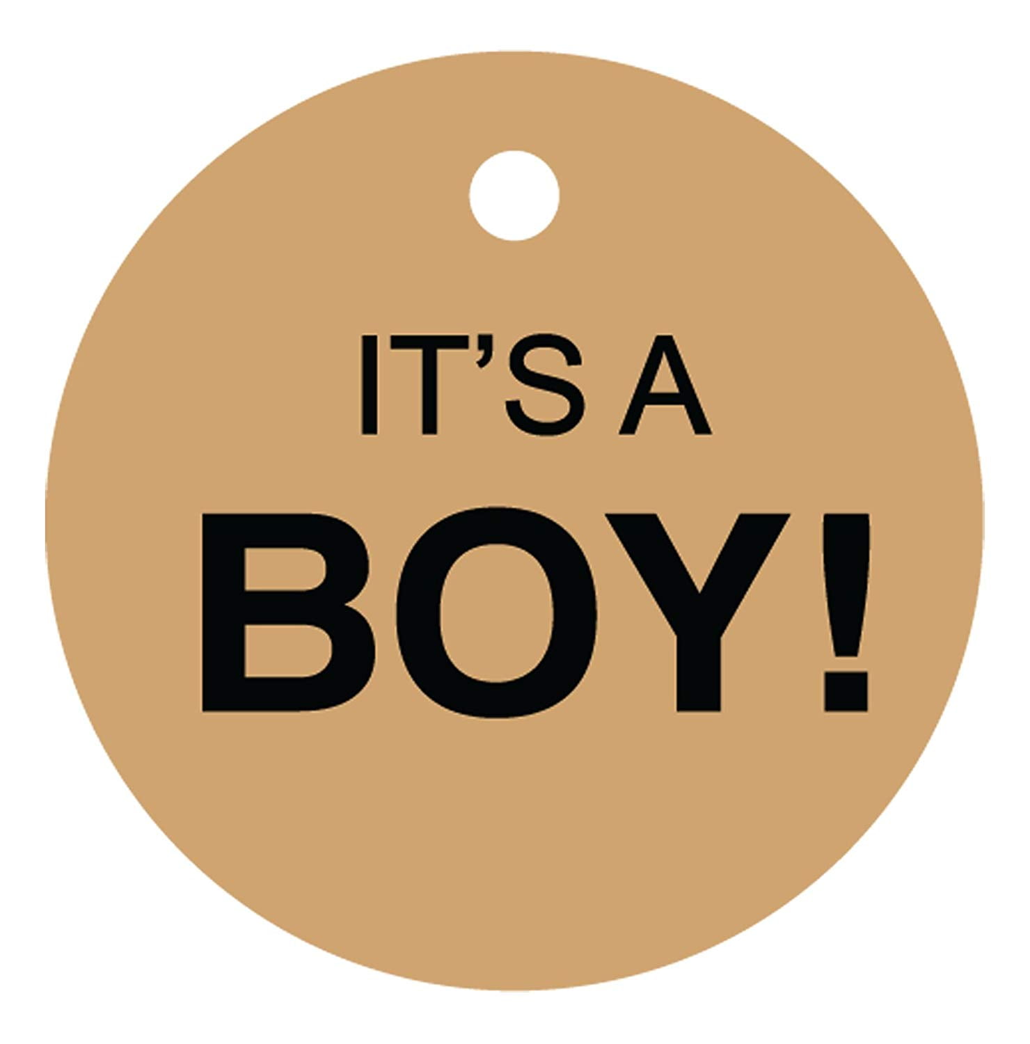 100 PCS Circle Personalized Baby Shower Favor Gift Tags It's a Boy Baby ...