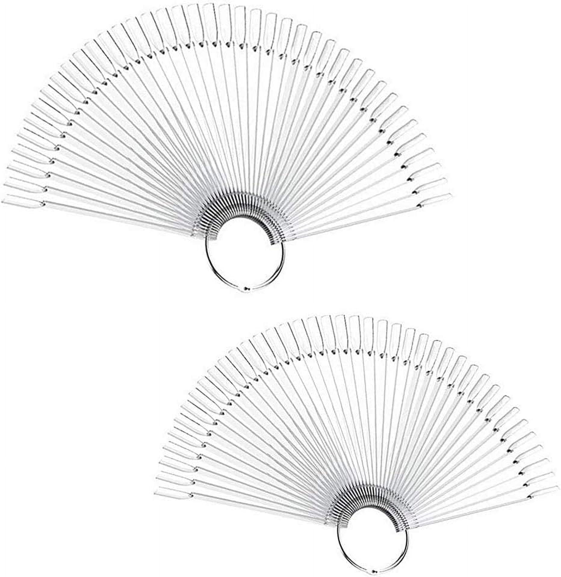 100 PCS Clear Fake Nail Swatches Fan-shaped Nails Display Sticks, Nail ...