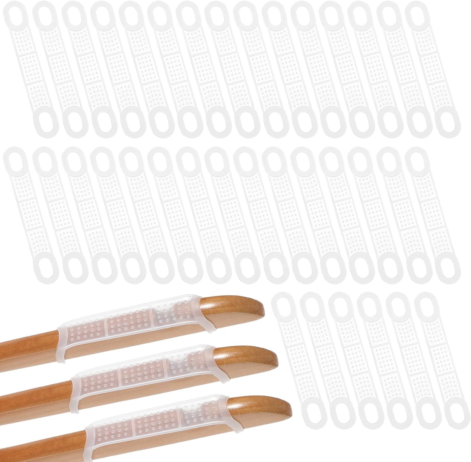 100 PCS Clear Non-Slip Rubber Clothes Hanger Grips Transparent Silicone ...